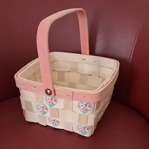Accents | New Cottagecore Longaberger Style Basket With Hearts And ...